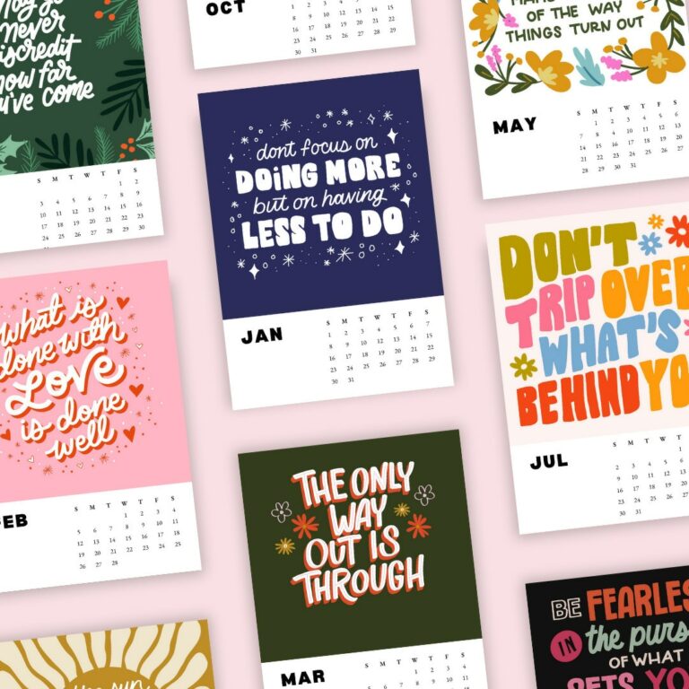 Inspirational Quotes for Calendars